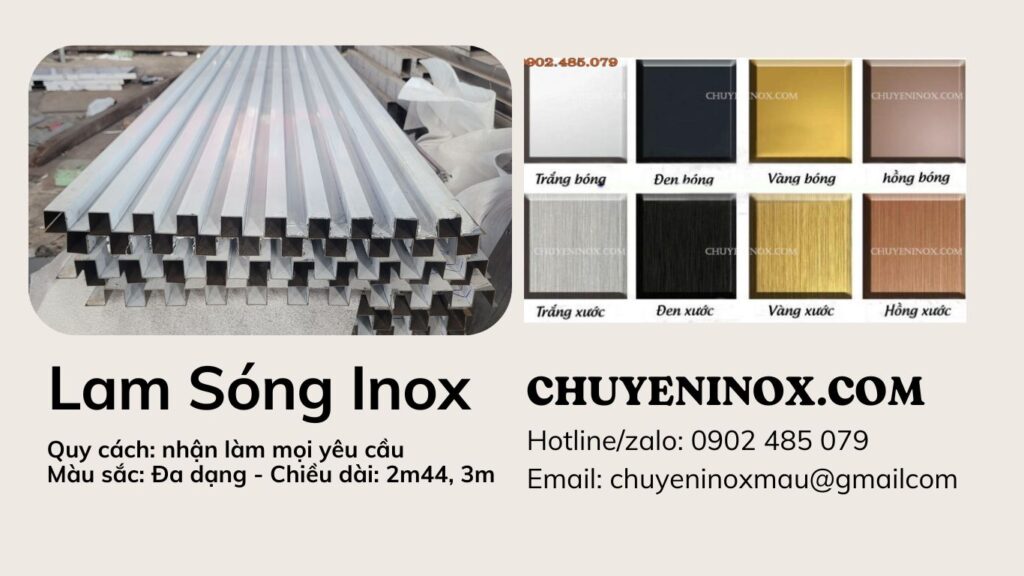 Lam Sóng Inox 304 Cao Cấp Đầy Đủ Kích Thước - Màu Sắc